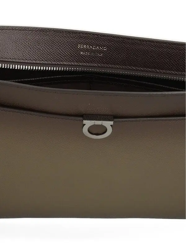 FERRAGAMO Gancini Pouch - Brown