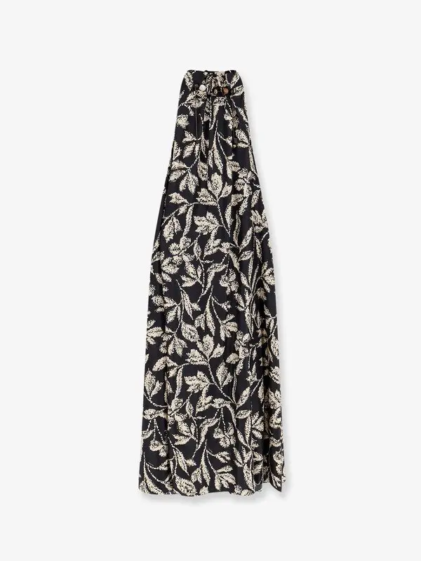 Max Mara Sleeveless Silk Dress With All-over Print - Multicolor