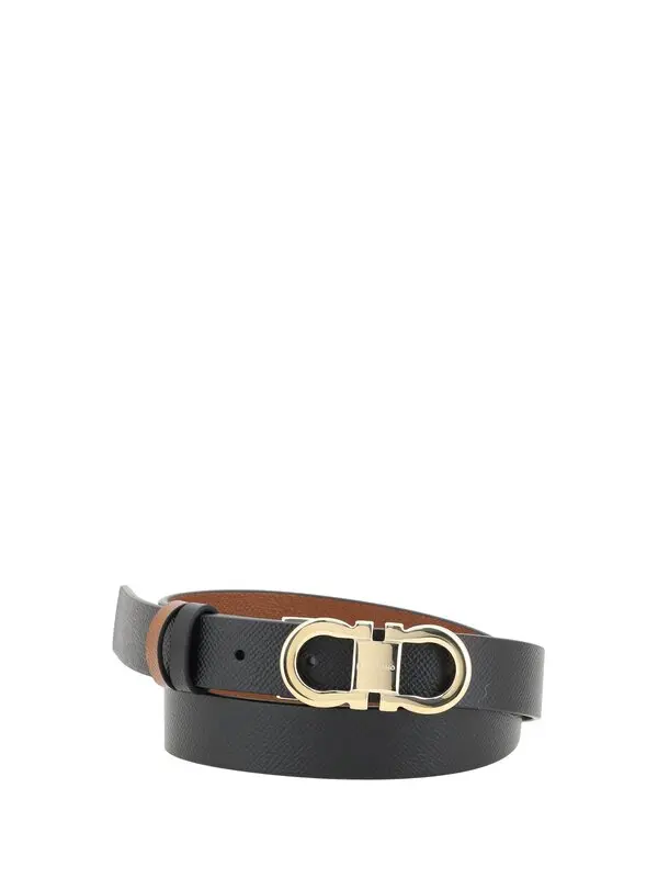 FERRAGAMO Reversible Gancini Buckle Leather Belt - Multicolor