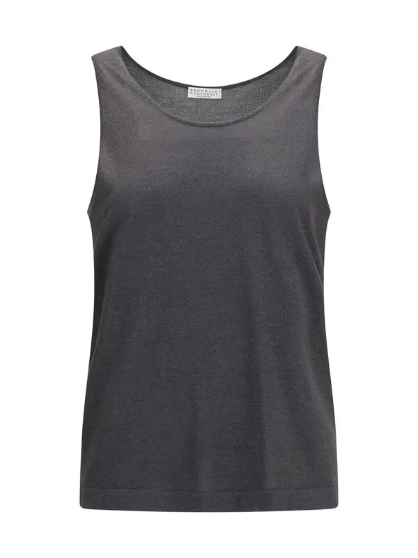 Brunello Cucinelli Luminous Knit Tank Top - Gray