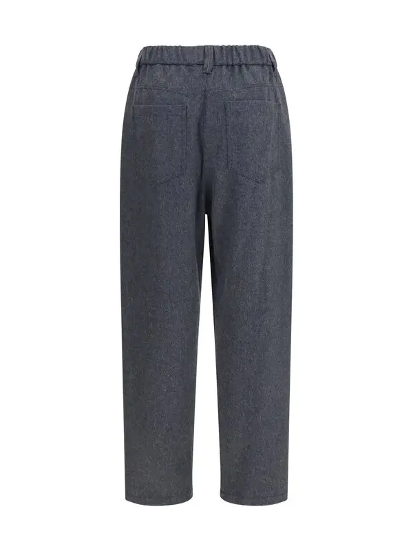 Brunello Cucinelli Stretch Wool Tailored Pants - Gray