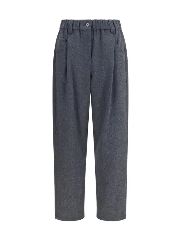 Brunello Cucinelli Stretch Wool Tailored Pants - Gray