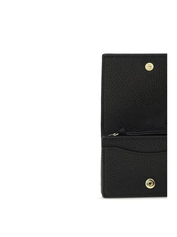 GANNI Bou Card Holder With Flap Grained - Black