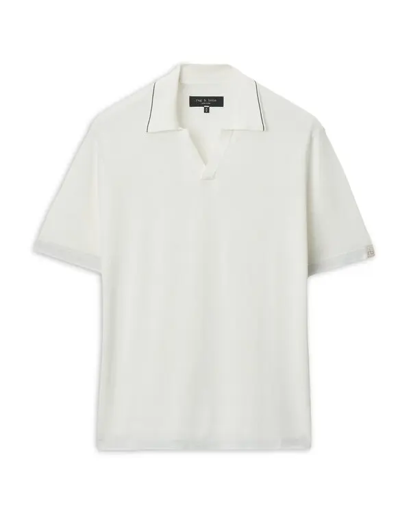 Rag & Bone Conrad Johnny Collar Silk Blend Polo Shirt