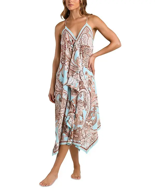 L'Agence Elisa Traditional Paisley Midi Cover-up Dress - Multi