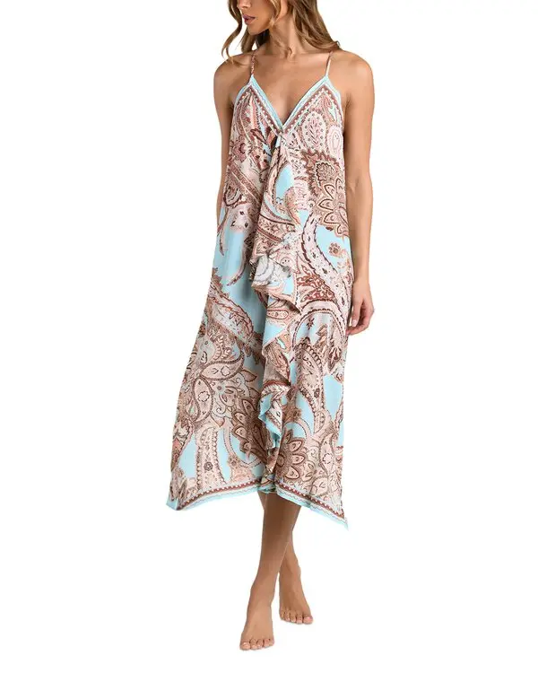 L'Agence Elisa Traditional Paisley Midi Cover-up Dress - Multi