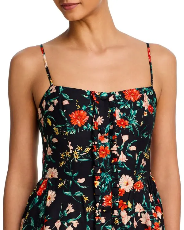 Aqua Floral Button Front Mini Dress