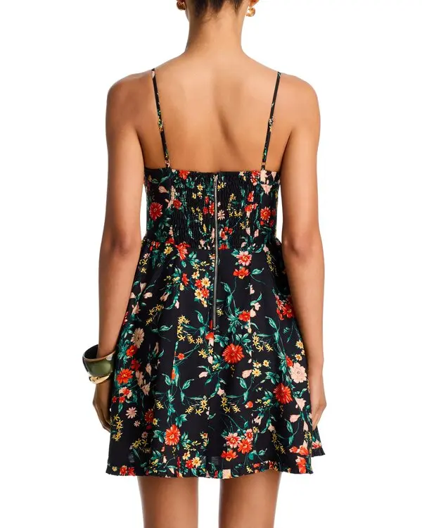 Aqua Floral Button Front Mini Dress