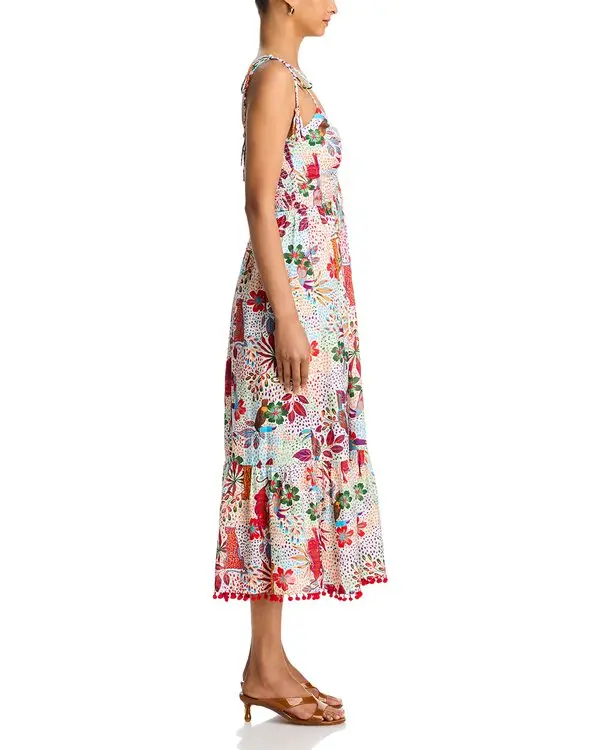 Aqua Lace Up Midi Dress