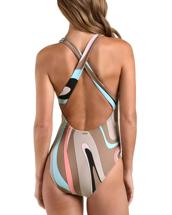 L'Agence Abstract Swirl Lisa One Piece Swimsuit - Multi