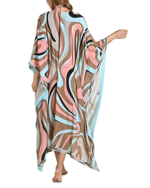 L'Agence Abstract Swirl Kara Kimono Swim Cover-up