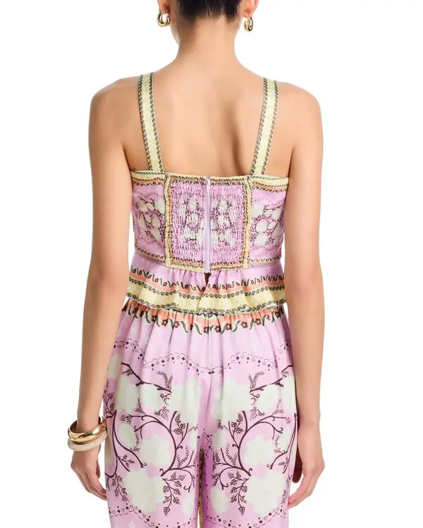 Aqua Bendita Scarf Print Peplum Top
