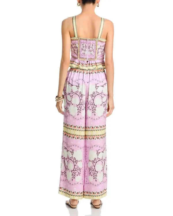 Aqua Bendita Scarf Print Peplum Top