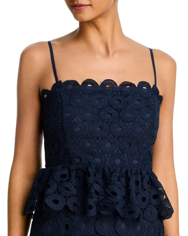 Aqua Circle Lace Mini Dress