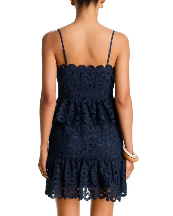 Aqua Circle Lace Mini Dress