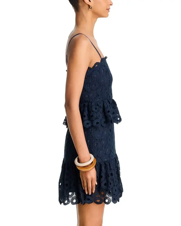 Aqua Circle Lace Mini Dress