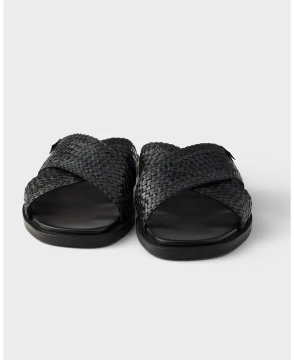 Prada Criss-cross Slides - Black