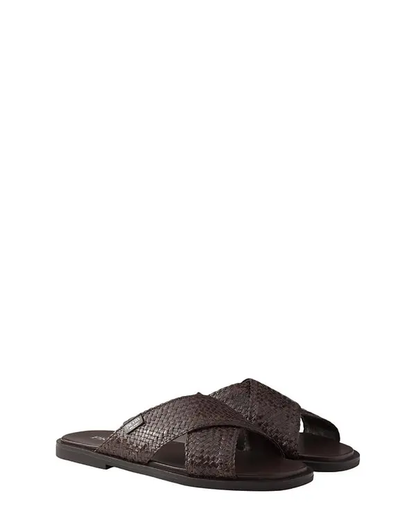 Prada Crisscross Slides - Brown