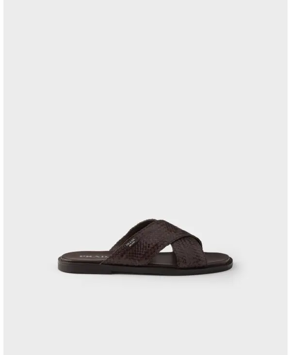 Prada Crisscross Slides - Brown