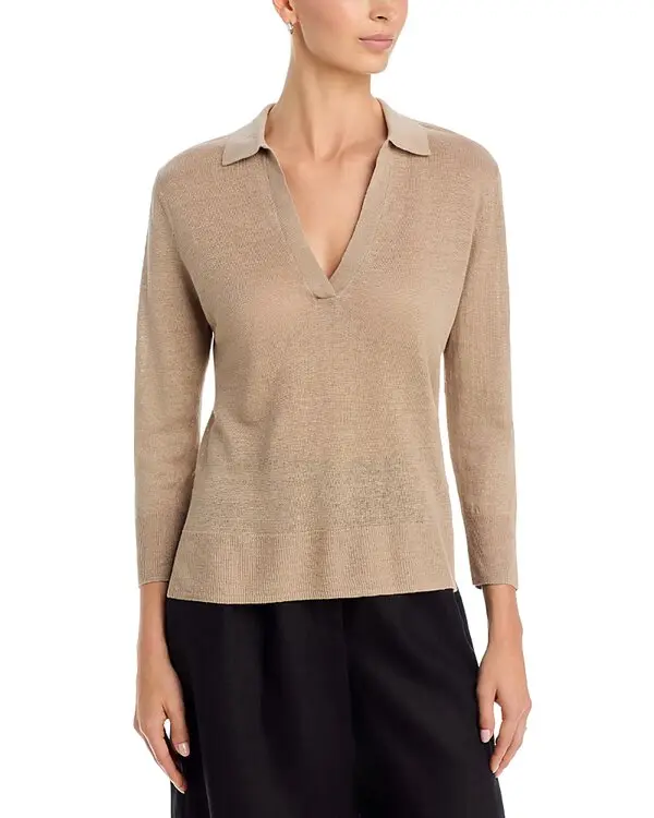 Majestic Filatures Linen Collared Sweater