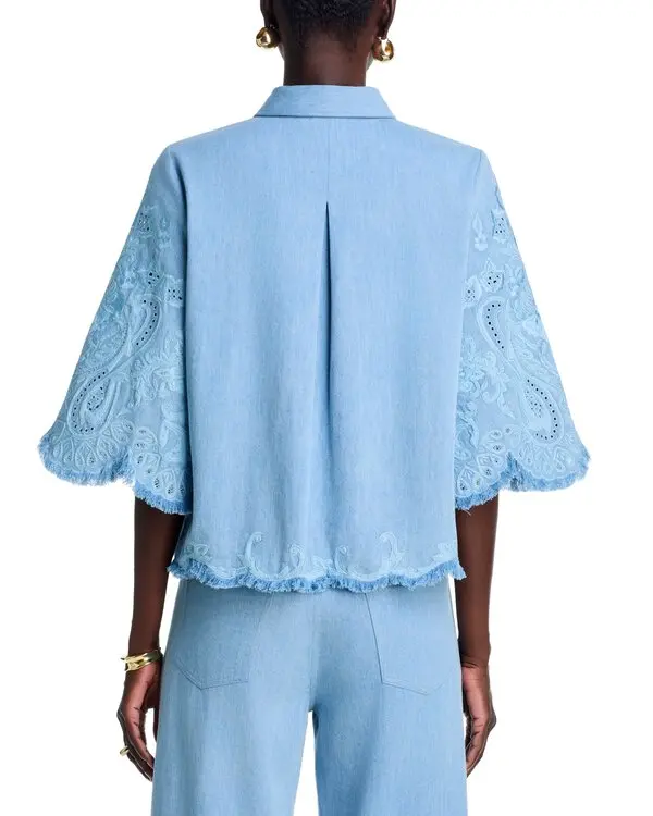 Kobi Halperin Hadley Embroidered Cotton Blouse