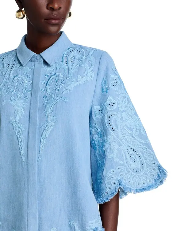 Kobi Halperin Hadley Embroidered Cotton Blouse