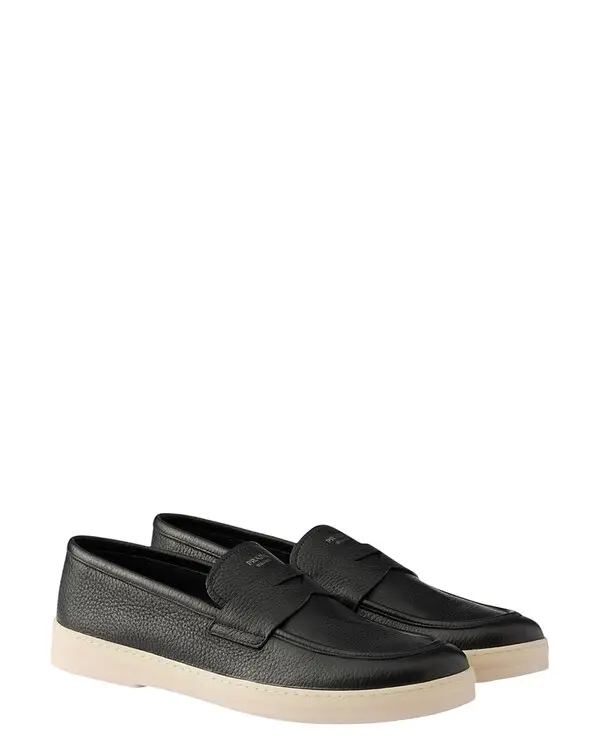 Prada Leather Loafers - Black
