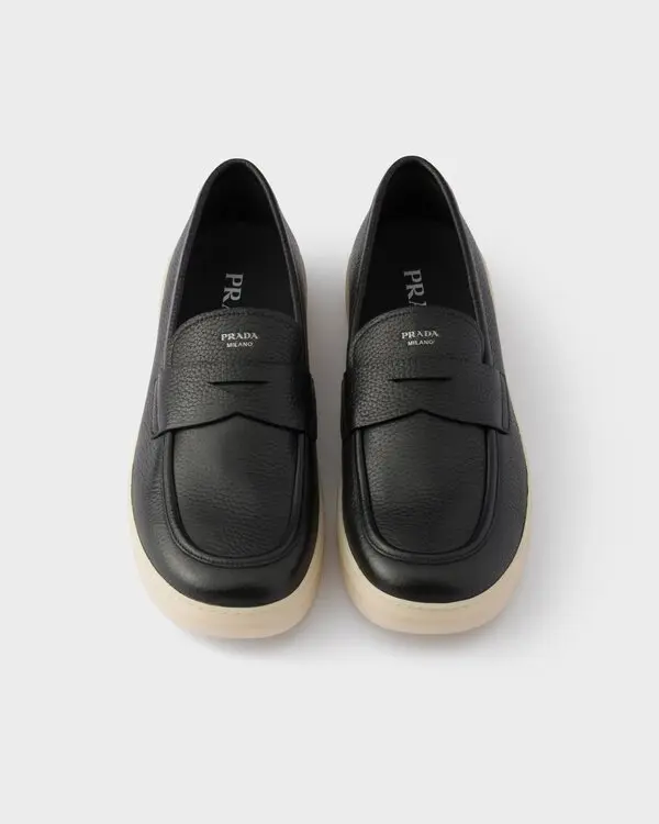 Prada Leather Loafers - Black