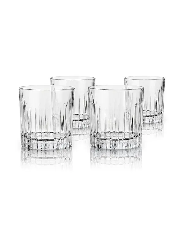 VISKI Reserve Milo Crystal Rocks Glasses, Set Of 4 - Clear