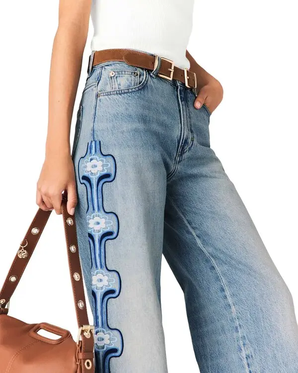 Maje Pintbrode Wide Leg Jeans