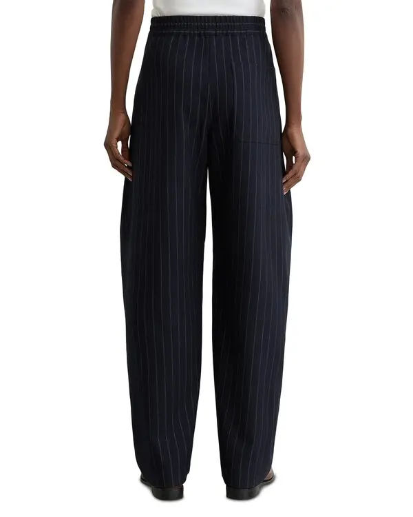 REISS Elle Pinstriped High Rise Barrel Trousers
