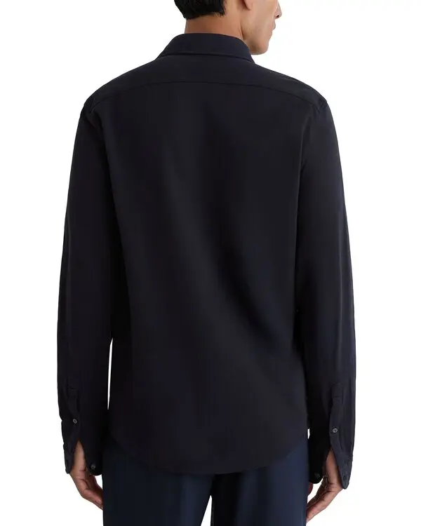 REISS Dasilva Garment Dyed Pique Shirt - Navy