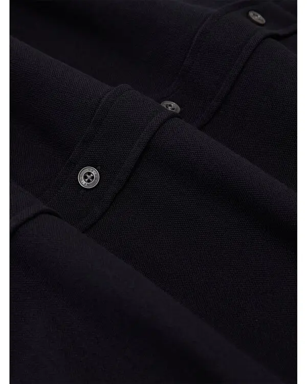 REISS Dasilva Garment Dyed Pique Shirt - Navy