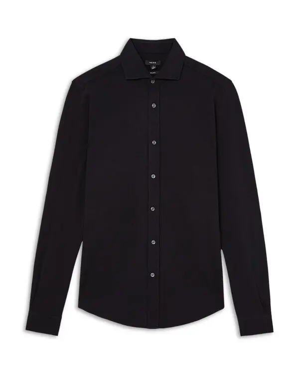 REISS Dasilva Garment Dyed Pique Shirt - Navy