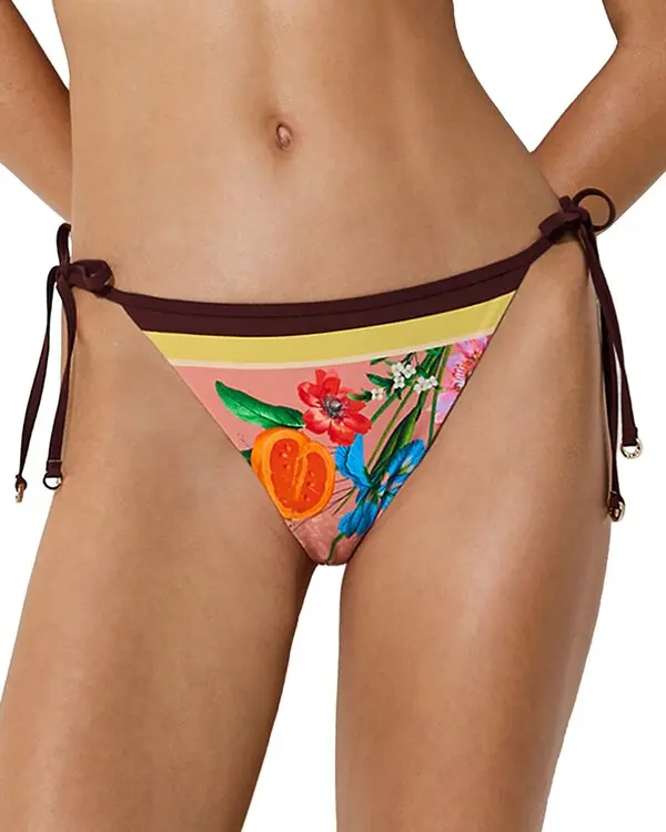 REISS Tina Printed Bikini Bottom - Pink