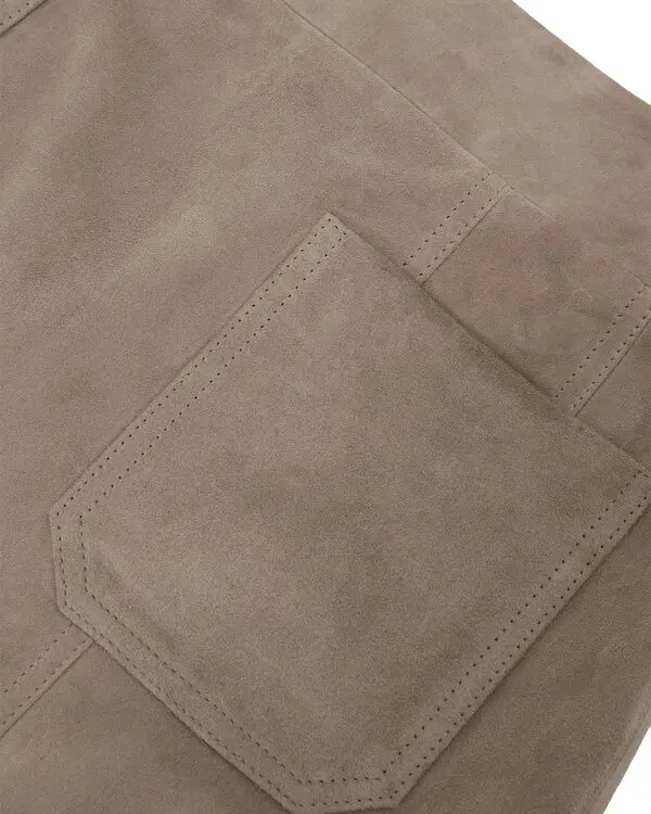 REISS Vida Suede Mini Skirt - Neutral