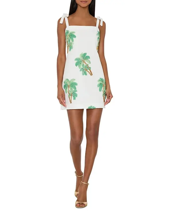MILLY Ceri Embellished Mini Dress - White Multi