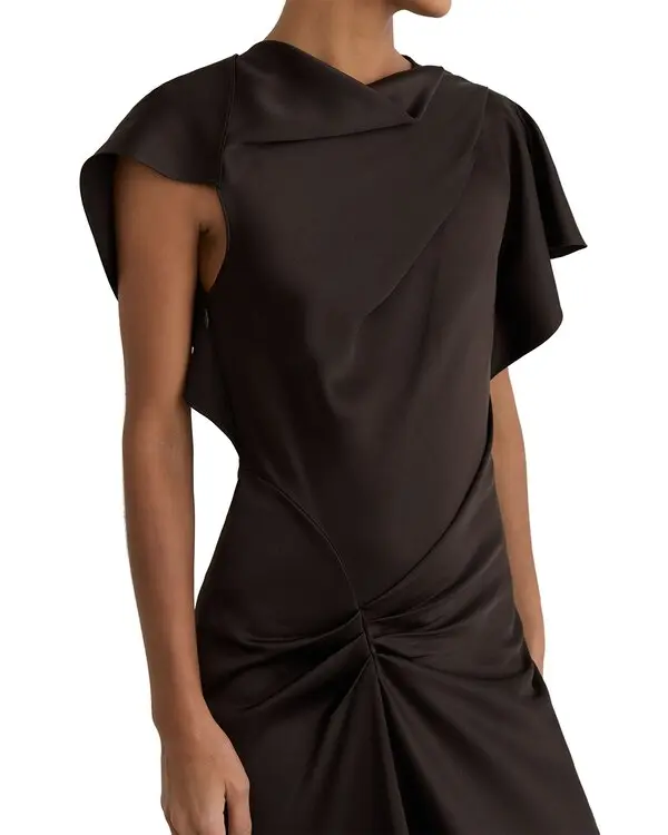REISS Sasha Draped Midi Dress