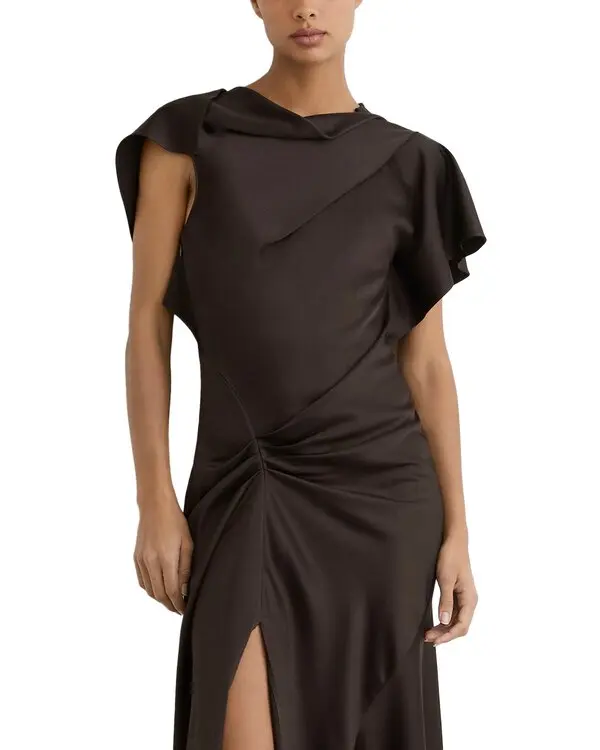 REISS Sasha Draped Midi Dress