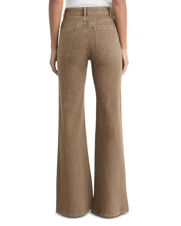 REISS Cali High Rise Flare Leg Jeans - Light Brown