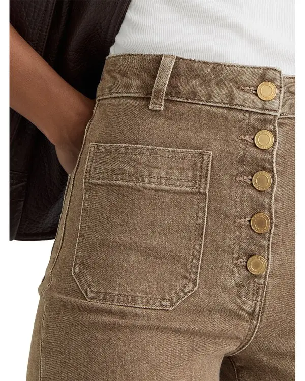 REISS Cali High Rise Flare Leg Jeans - Light Brown