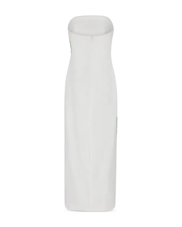 MILLY Clara Embellished Maxi Dress With Palm Tree Print - White Multi