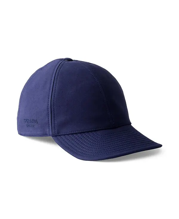 Prada Cotton Satin Baseball Cap - Ink Blue