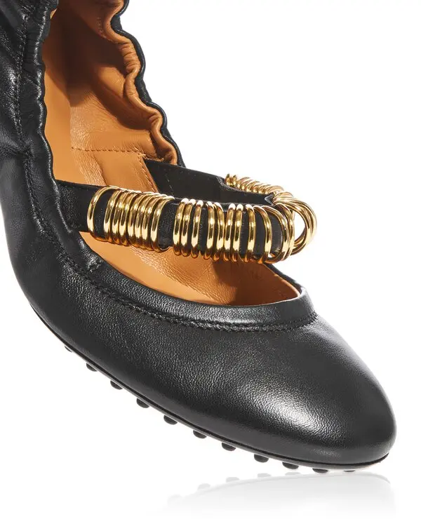 TOD'S Dee Fascia Anelli Mary Jane Ballerina Flats