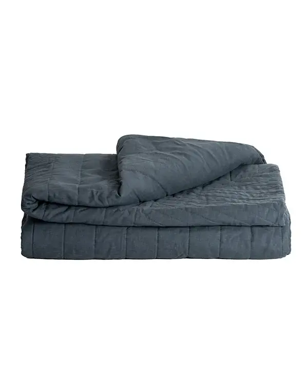 ETTITUDE Cleanbamboo Hemp Linen+ Coverlet, Full/queen - Ink
