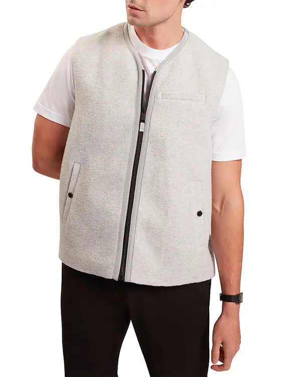 Ted Baker London Fleece Zip Front Sweater Vest