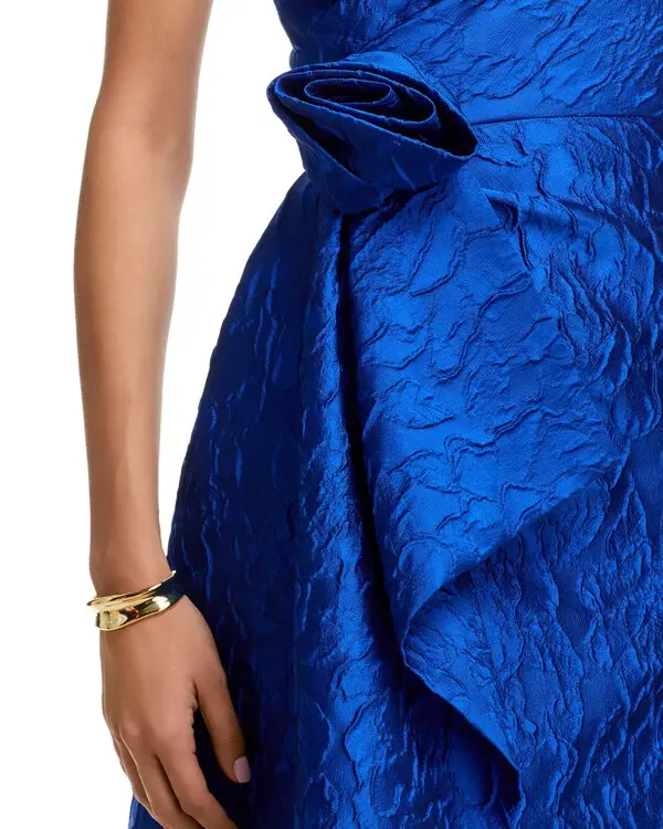Rickie Freeman For Teri Jon Jacquard One Shoulder Gown