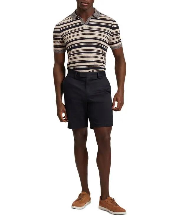 Ted Baker London Brodi Striped Knit Polo Shirt - Navy