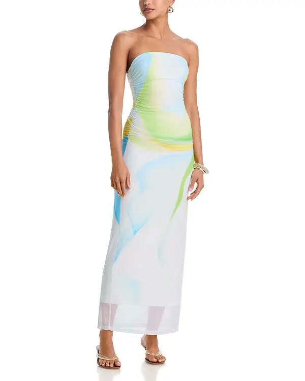 Significant Other Sura Strapless Maxi Dress - Seaglass Print