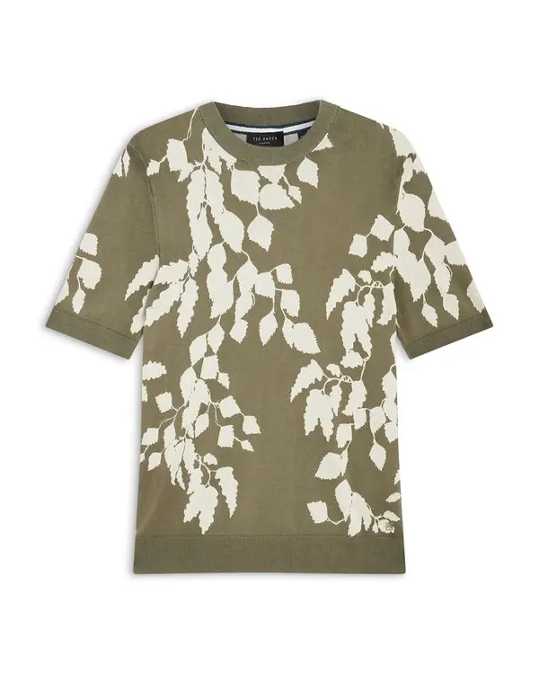 Ted Baker London Alddat Leaf Print Crewneck T-shirt